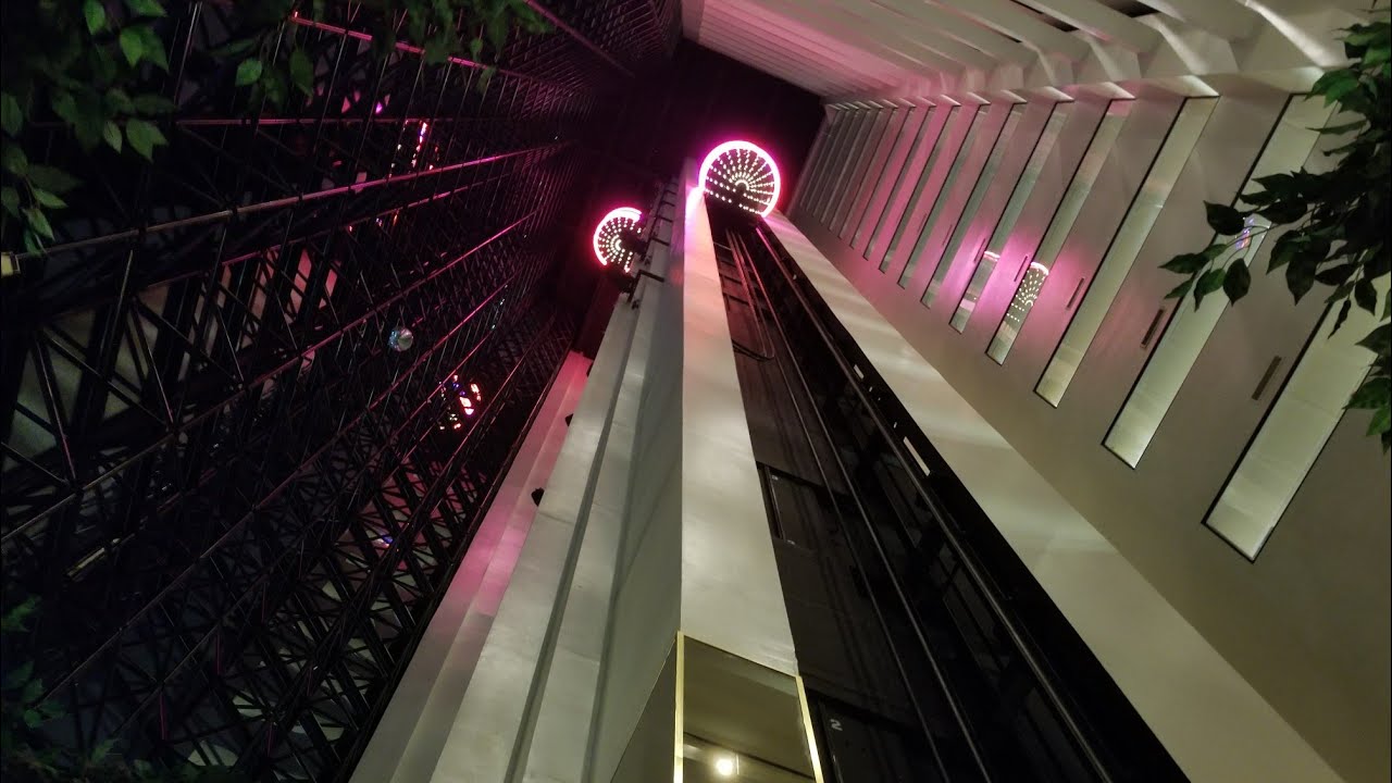 AWESOME SchOtis Traction Scenic Elevators - Atrium Tower, Atlantis ...