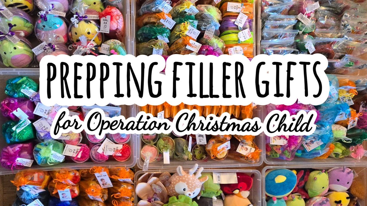 Prepping Filler Gifts for Operation Christmas Child - #HeartPegs ...