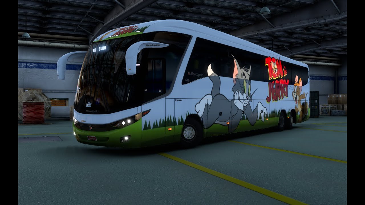EUROTRUCK SIMULATOR - BUS DRIVE| Marcopolo paradiso TOM&JERRY SKIN ...