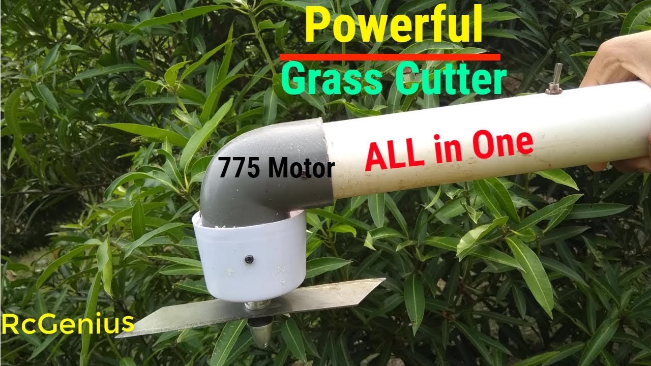 How to make Powerful grass cutter using 775 DC motor - YouTube