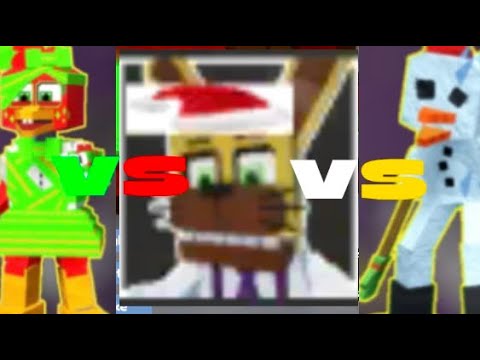 Wrapped Chica VS SnowChicken VS BonJolly:FNAF World RTA Roblox Battle ...