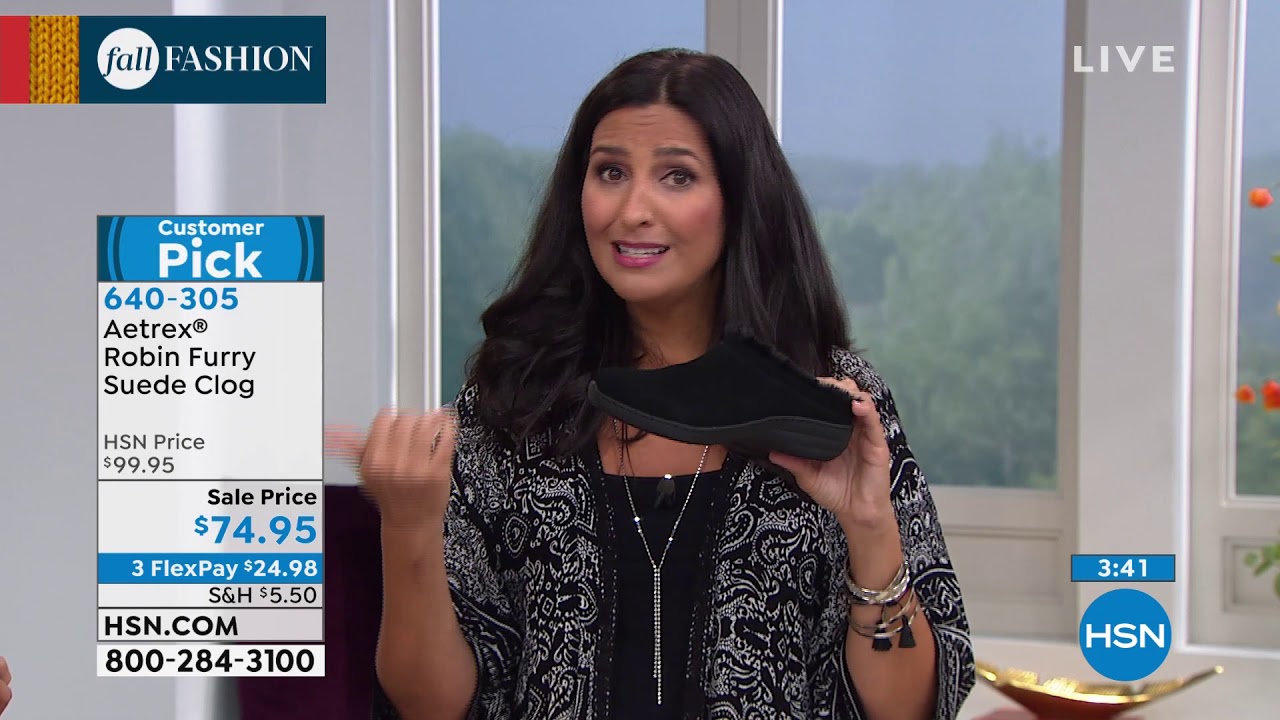 Aetrex Robin Furry Suede Clog - YouTube