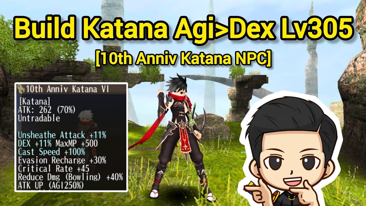 Build Katana Agi Dex Lv305 [10th Anniv Katana NPC] Toram Online - YouTube
