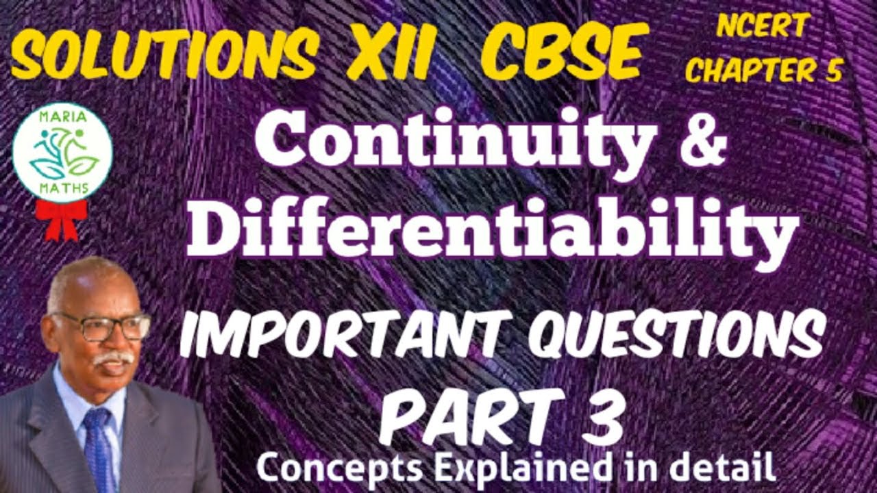 ch 5, Continuity and differentiability, important questions, part 3. - YouTube