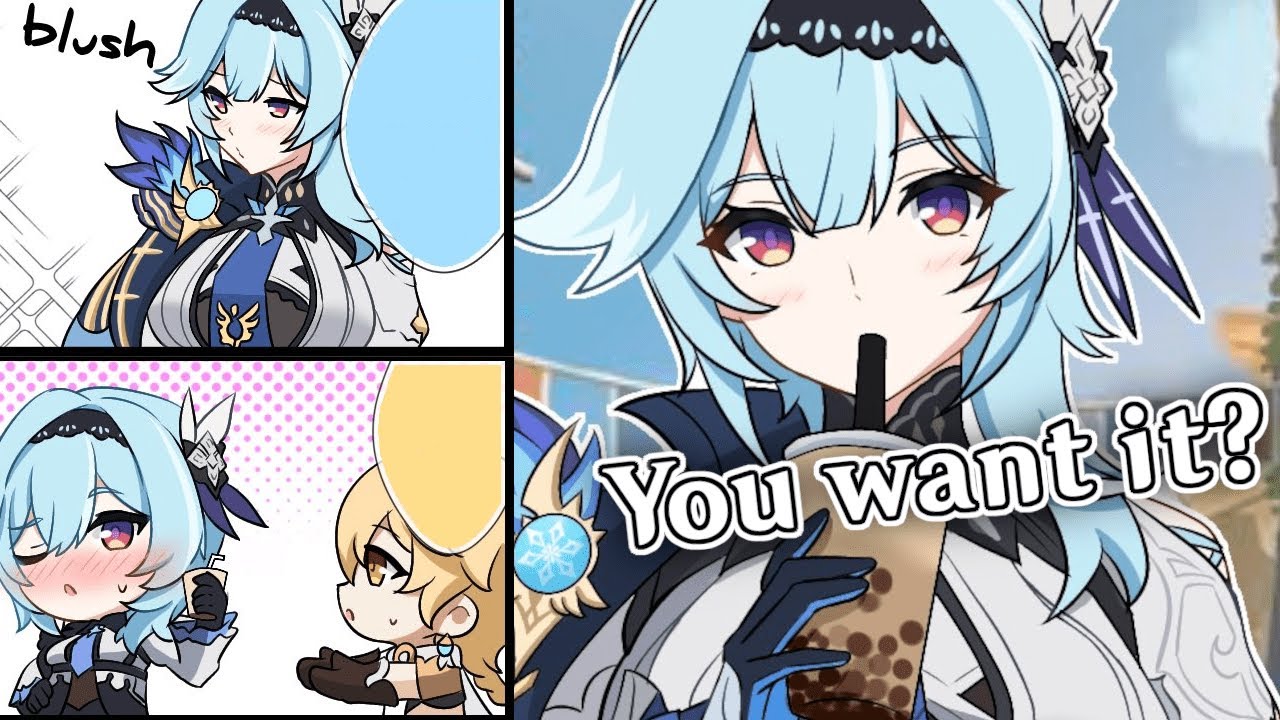 Eula x Aether | Indirect Kiss | Genshin Impact Comic Dub - YouTube