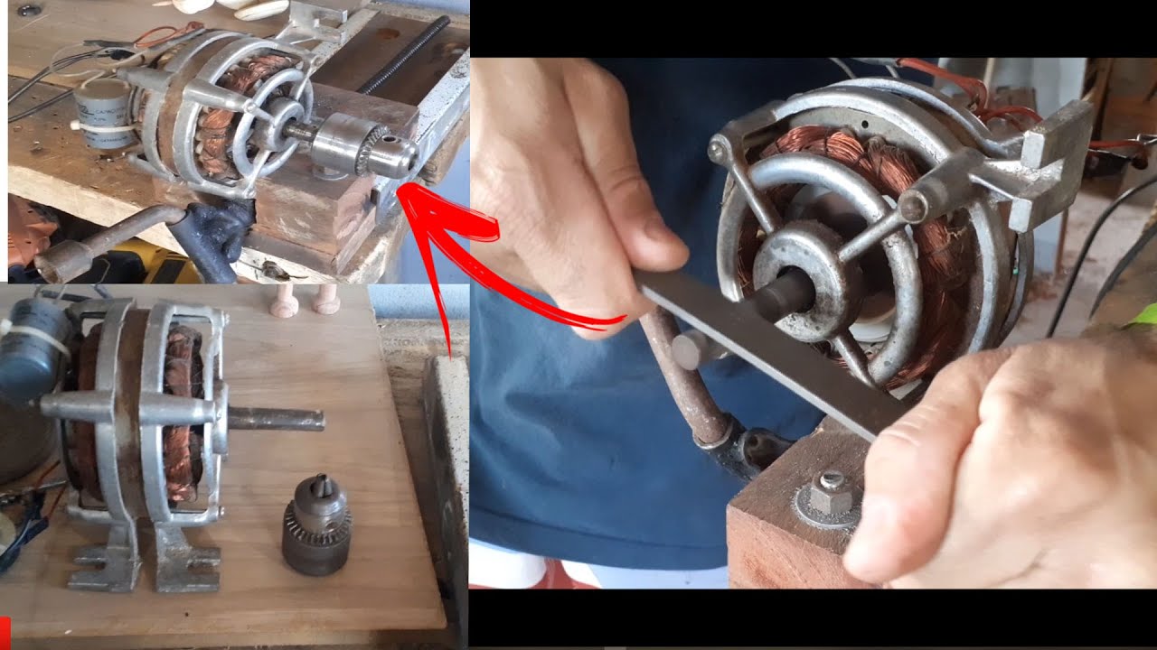 Como Colocar Mandril no Motor de Tanquinho Ou Qualquer Motor Fácil ...