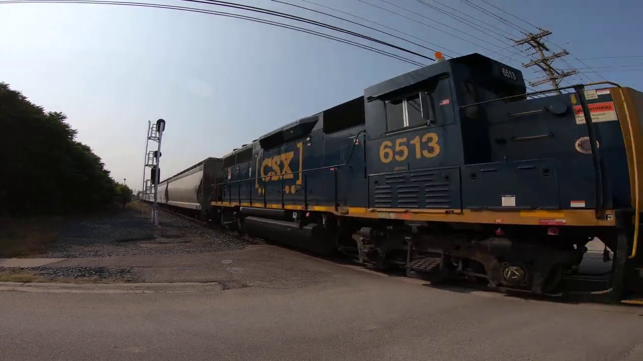 CSX Engine 6513 Hauling a Few Pressure Differential Covered Hoppers in ...
