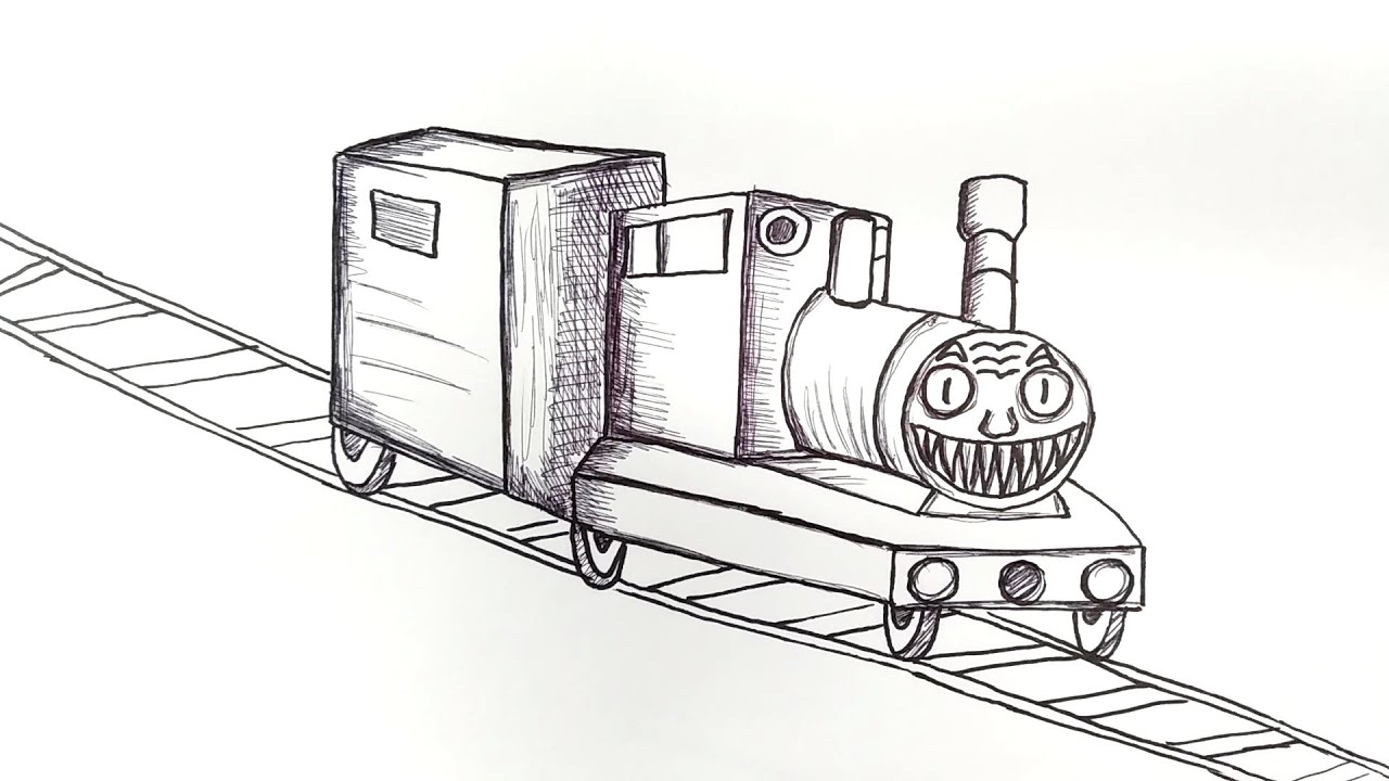 How to draw a Thomas the train EXE step by step - YouTube