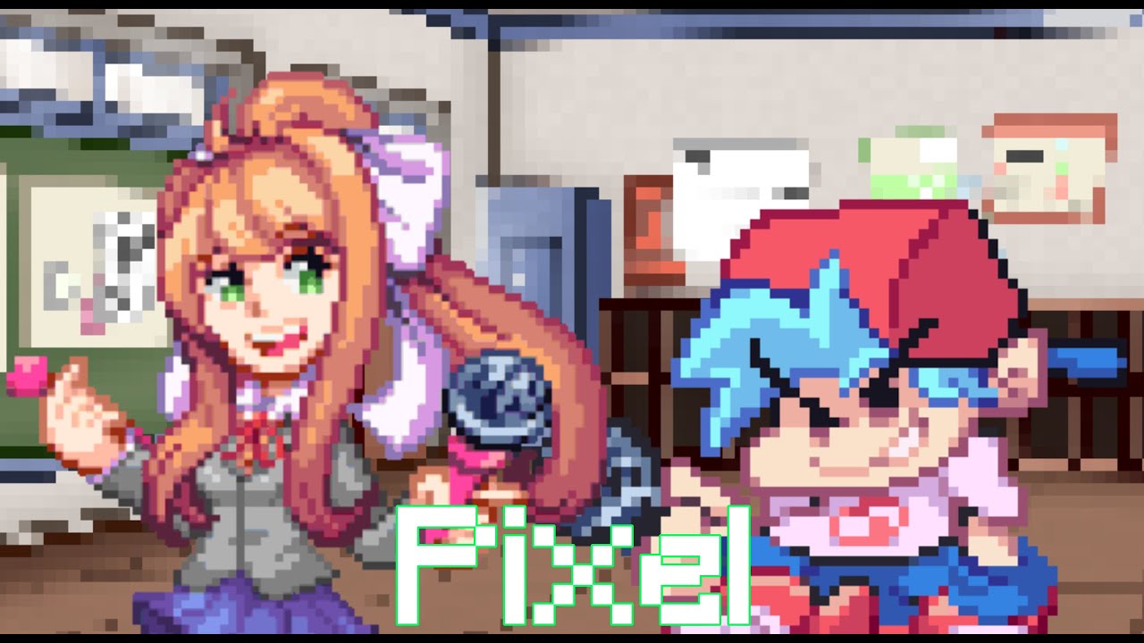Friday Night Funkin' #ddlc takeover reconciliation sing in pixel stage ...