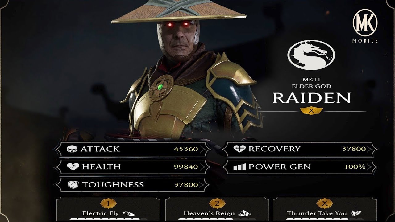 MK11 RAIDEN GOLD TIER CARD STATS DETAILS & DISCUSSION | MORTAL KOMBAT ...