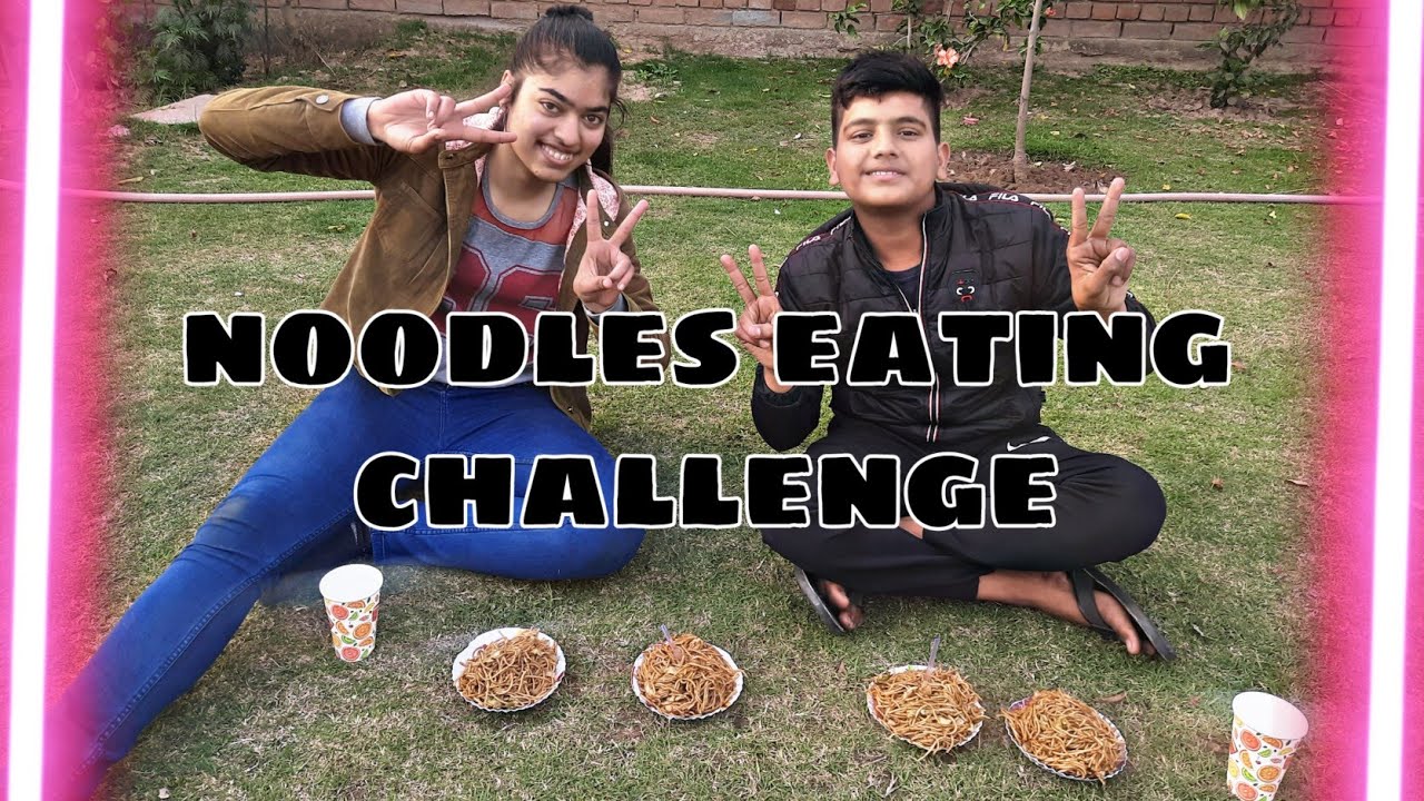 noodles eating challenge. Crazy noodles eating challenge. spicy noodles ...