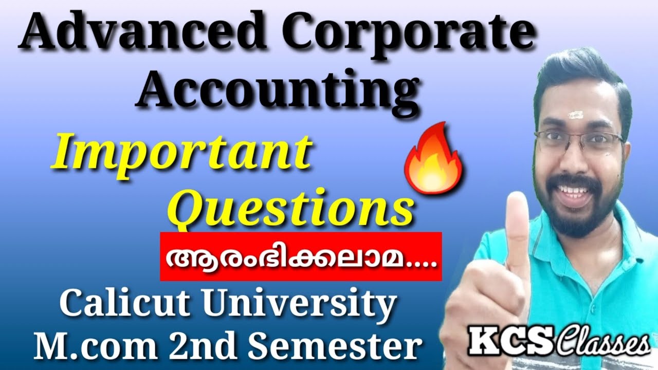 Advanced Corporate Accounting|Important Questions|Calicut University M ...