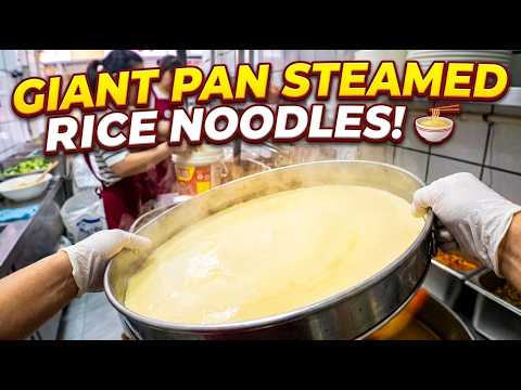 China Street Stall POV: Giant Steamed Rice Noodles Making!