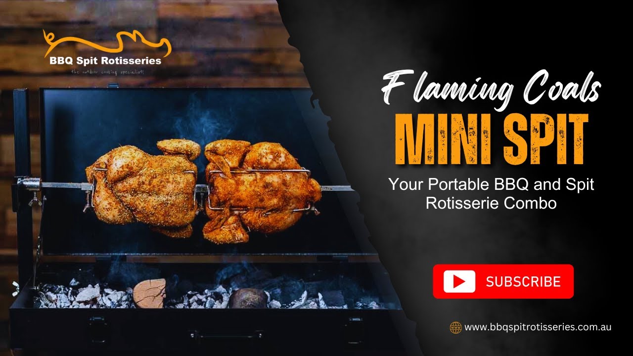 Flaming Coals Mini Spit: Your Portable BBQ and Spit Rotisserie Combo ...