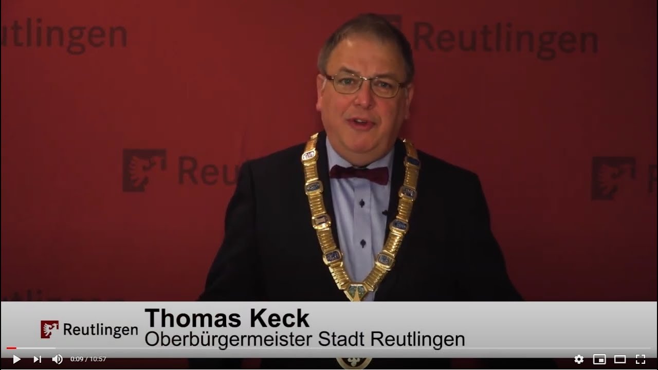 Neujahrsansprache von Oberbürgermeister Thomas Keck - YouTube