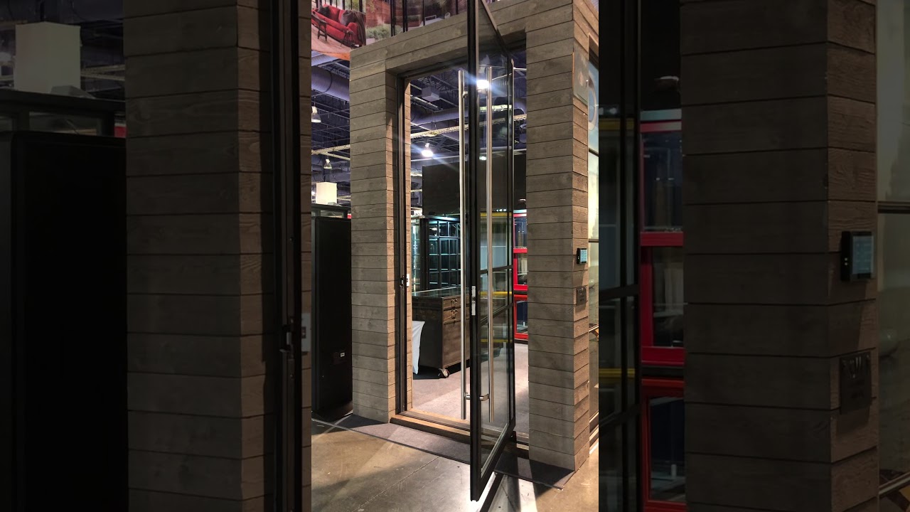 Automated Steel Pivot Door (12ft) - YouTube