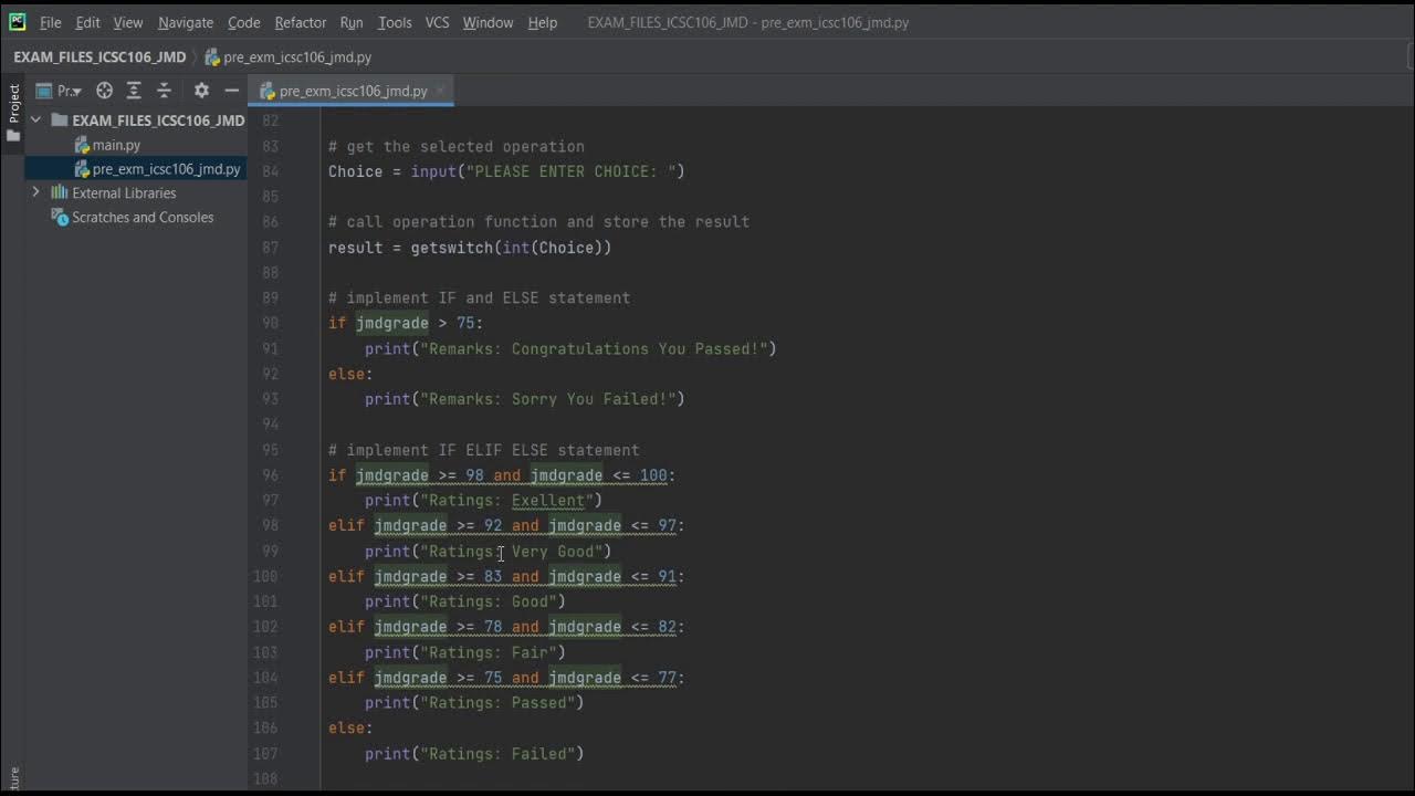 Python Prelim Exam Grading System - YouTube