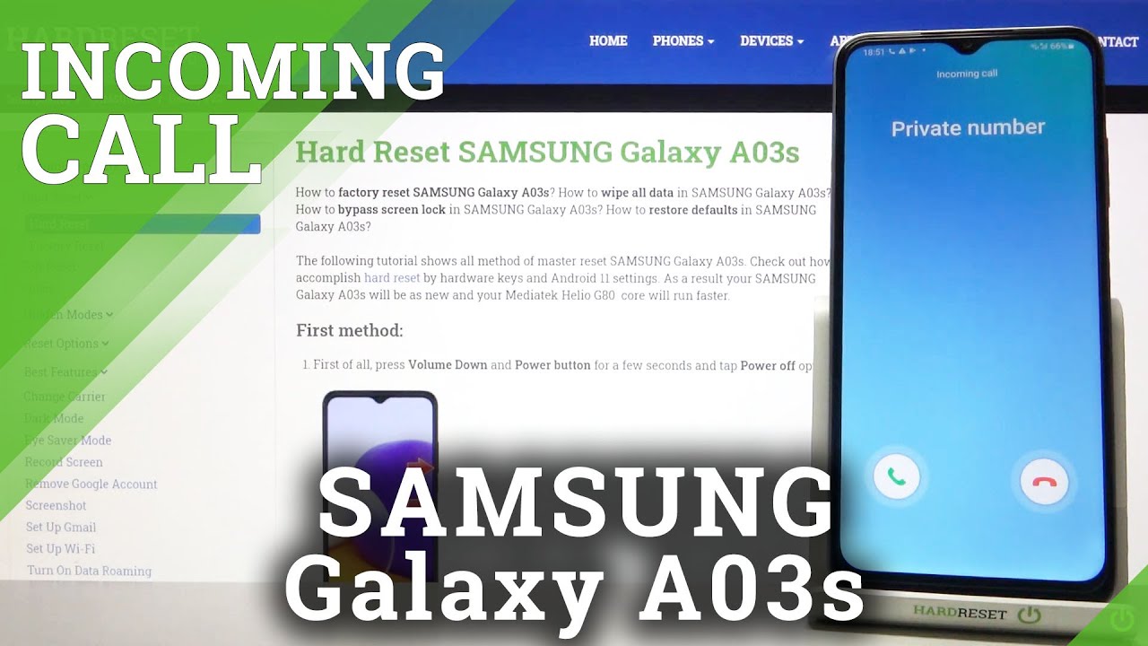 Incoming Call in SAMSUNG Galaxy A03s – Answer / Mute / Hang Call - YouTube