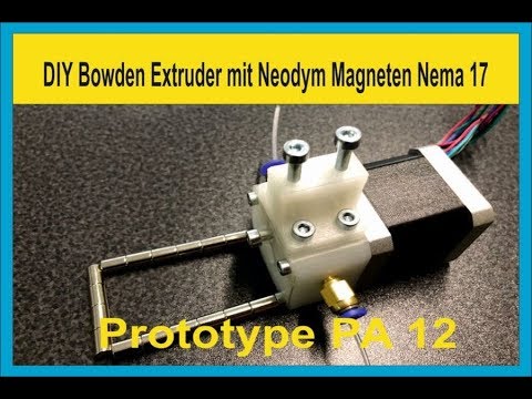 3D Printer DIY Bowden Extruder with neodymium magnets Prototype - YouTube