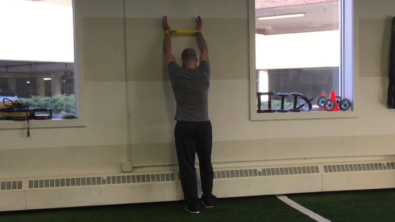 Forearm Wall Slides with Mini-Band - YouTube