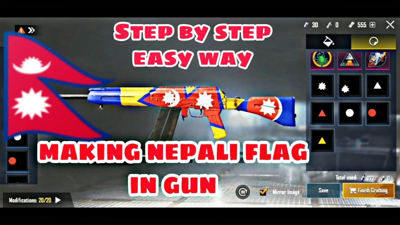 How to make Nepali Flag in Gun || Pubg Mobile || Mp wizard - YouTube