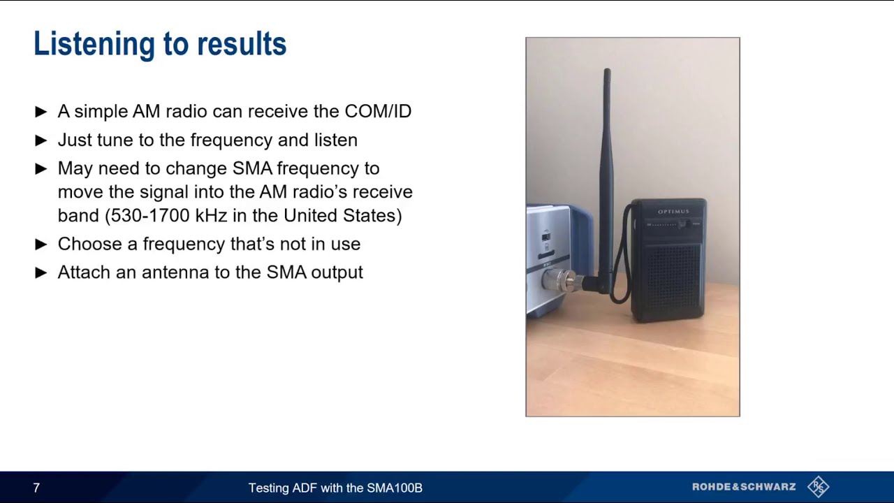 Testing ADF with the SMA100B - YouTube