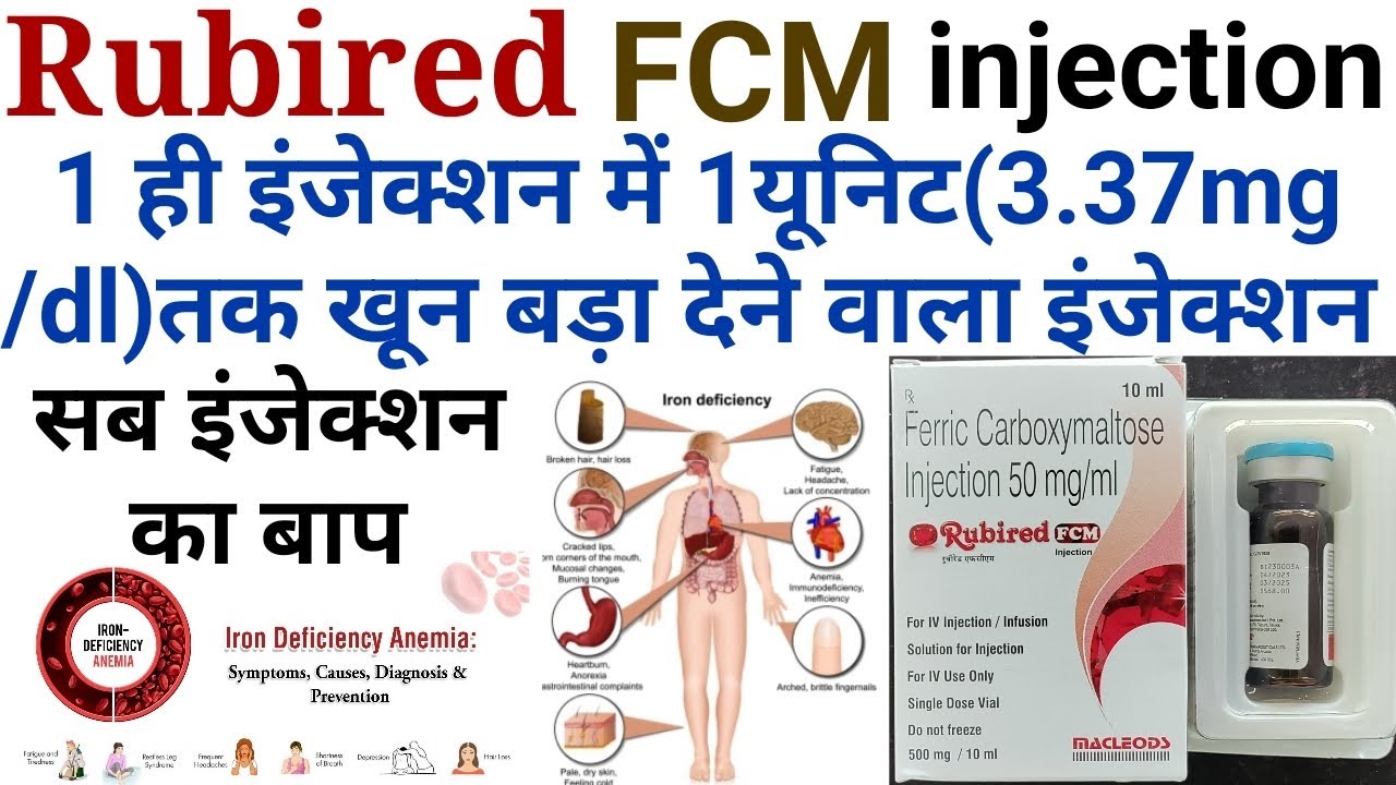 Rubired fcm injection ke kya kya fayde hai upyog hai/ferric ...