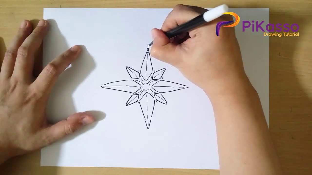How to Draw Swarovski Star Ornament - YouTube