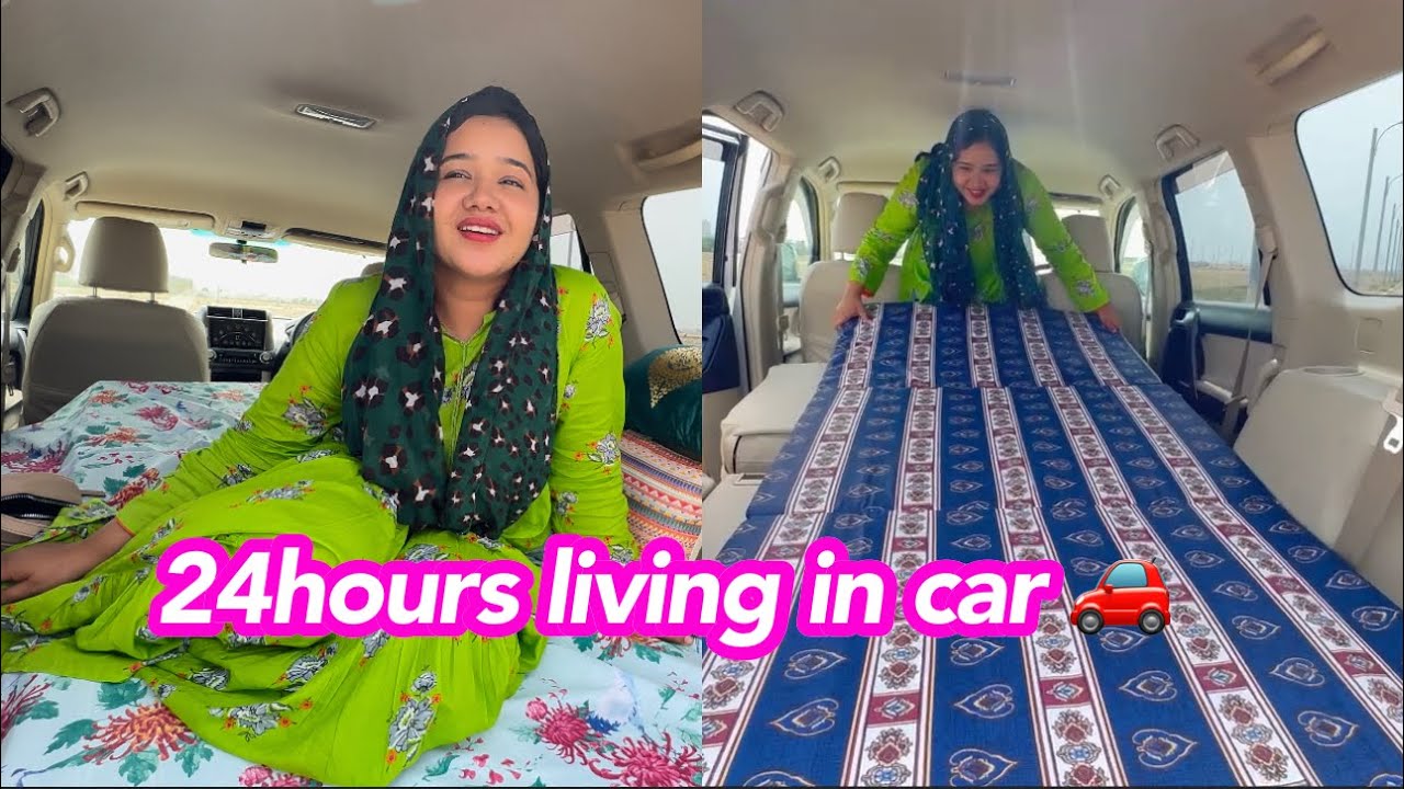 24 hours living in car | sitara yaseen new challenge video - YouTube