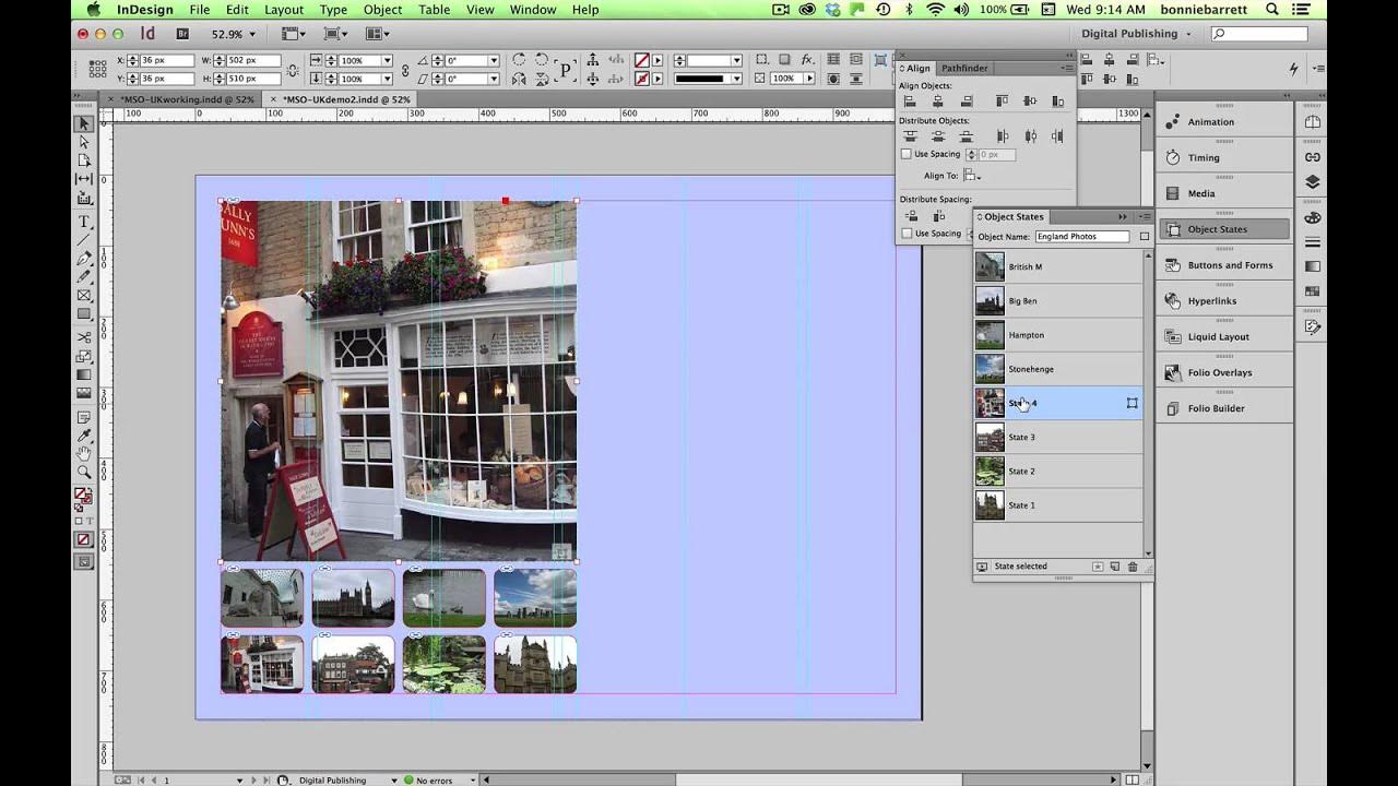 Lesson 02a InDesign Interactive Multi State Objects with text frames - YouTube