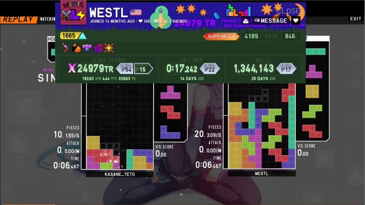Winning against the FASTEST TETR.IO player (also 100th tetrio vid ...