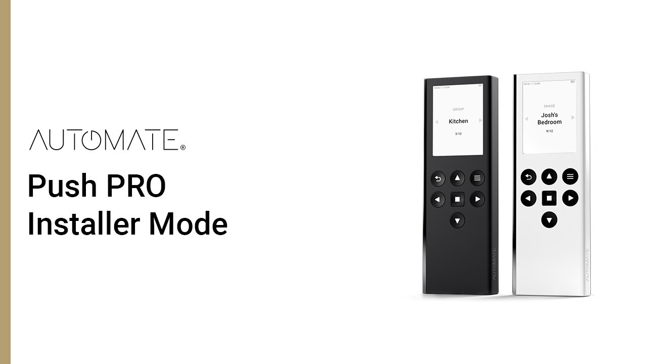 Automate | Push PRO | Installer Mode - YouTube