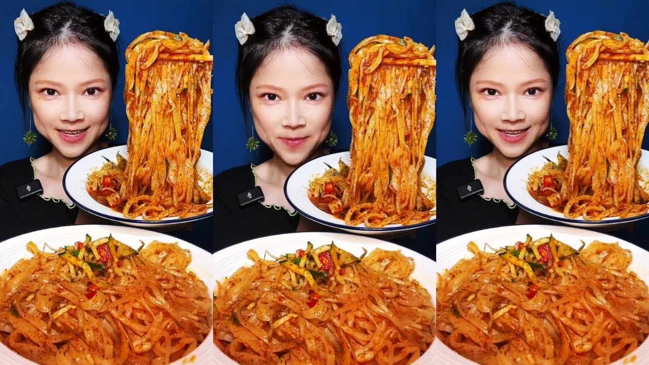 ASMR MUKBANG | EATING FOOD SPICY NOODLES | ASMR EATING SPICY NOODLES ...
