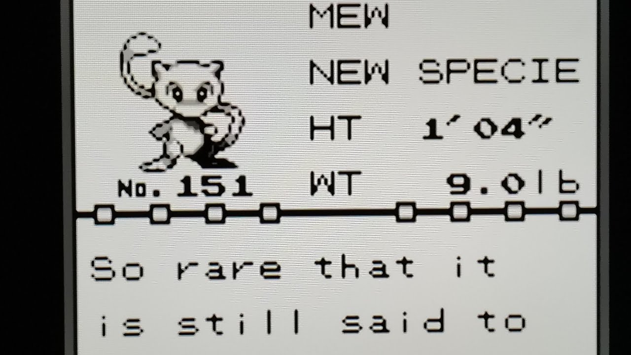 Pokemon Red or Blue (GameBoy) How to find and catch a mew. - YouTube