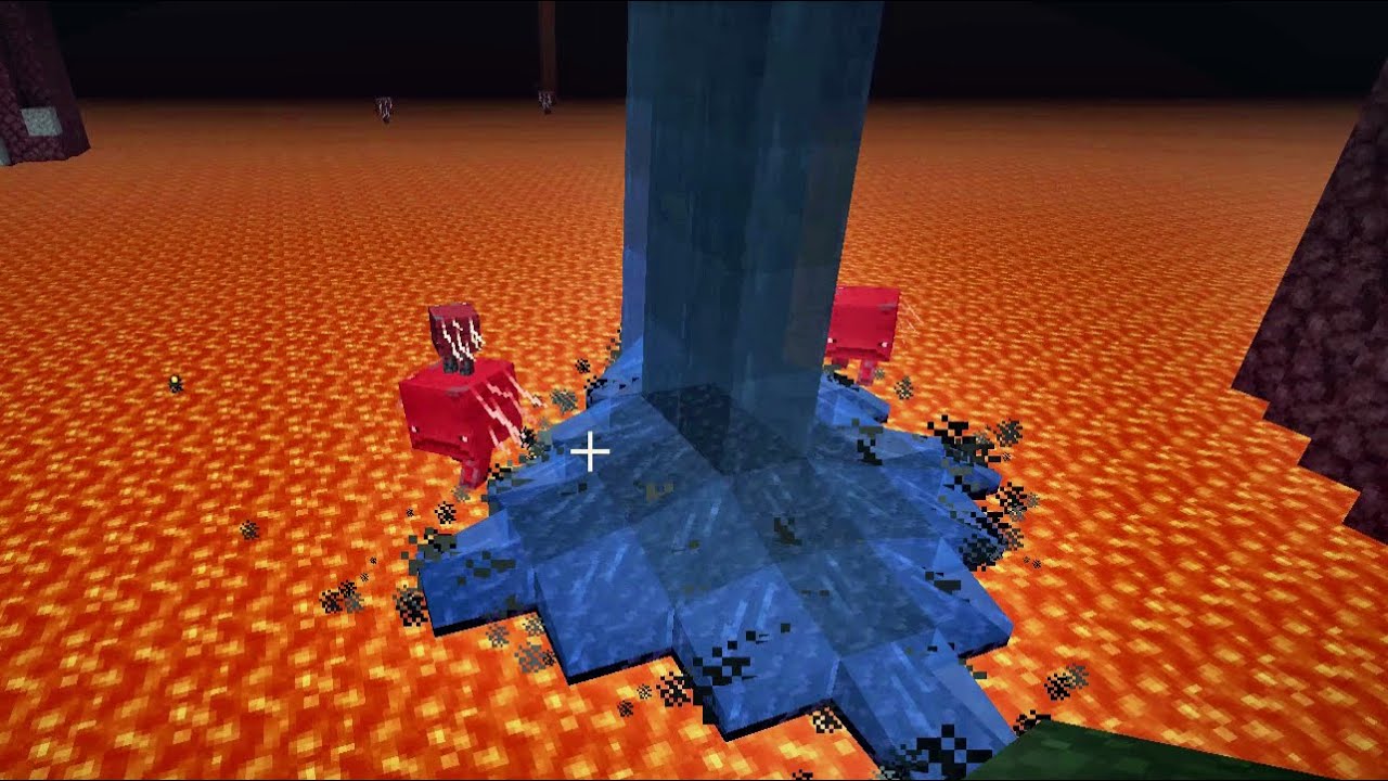 how to pour water in hell minecraft? - YouTube