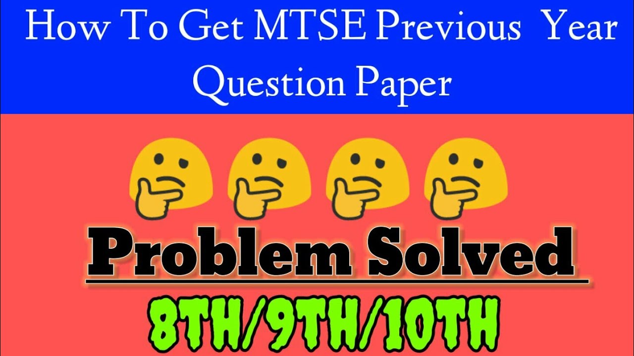 MTSE 8th/9th/10th Previous years problem solve || MTSE Question 2019 ...