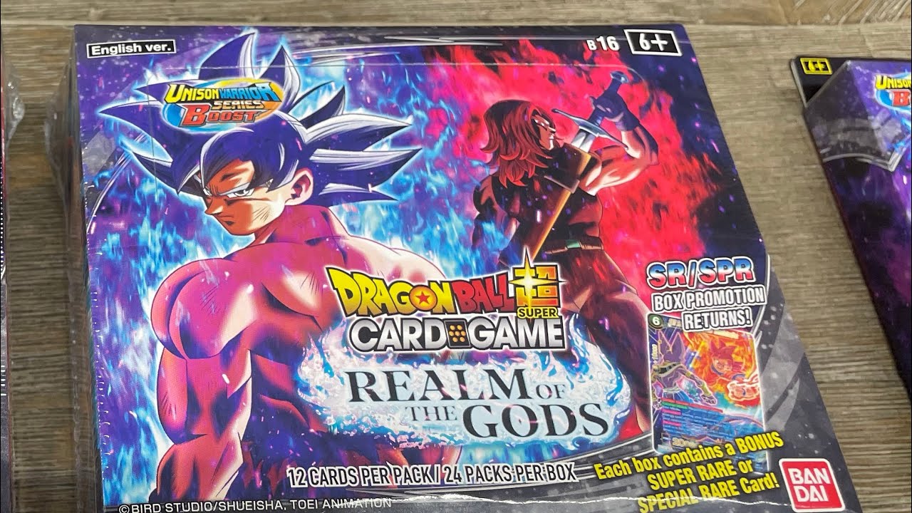 Dragon Ball Super Card Game Realm of the Gods Booster Box Break - YouTube