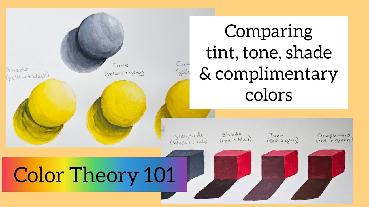 Comparing tint, tone, shade and complimentary color techniques - YouTube