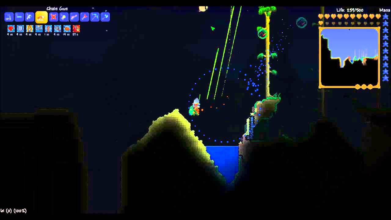 Terraria 1.2.4: Chain Gun vs Duke Fishron! NEW BOSS! - YouTube