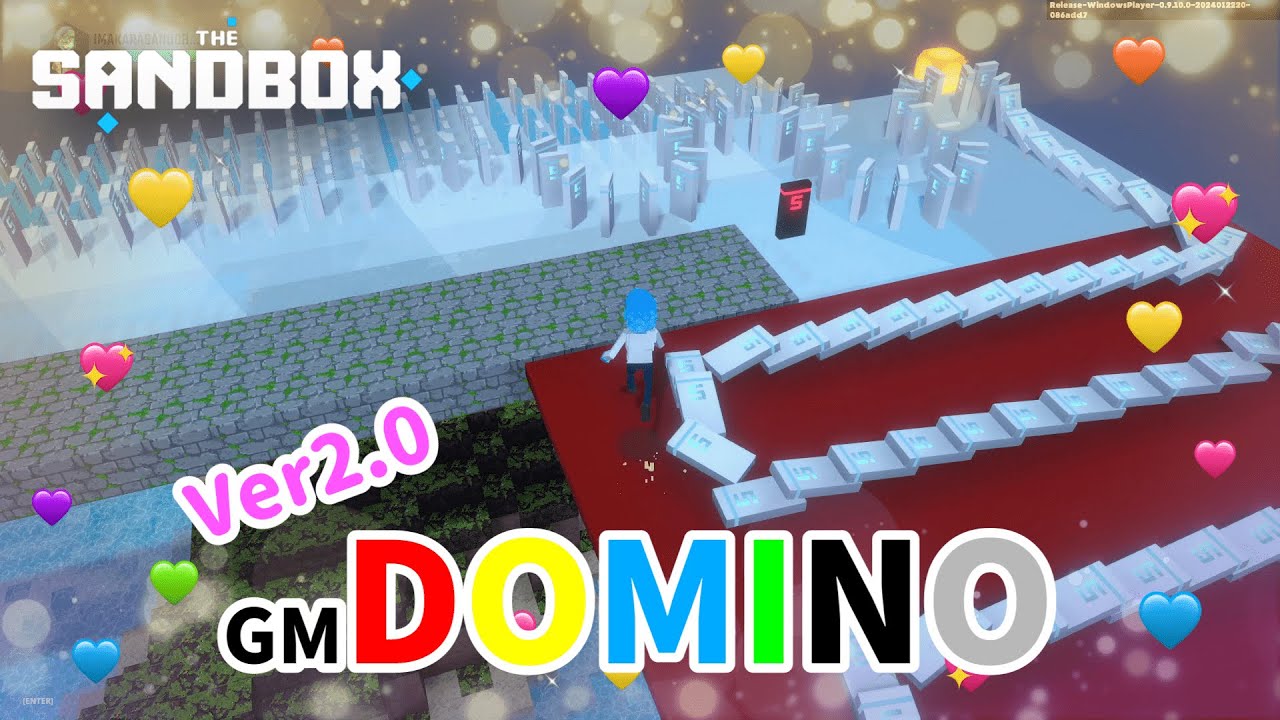 Game Makerでこの前よりすごいドミノ作った！ THE SANDBOX collision + gravity gameplay - YouTube