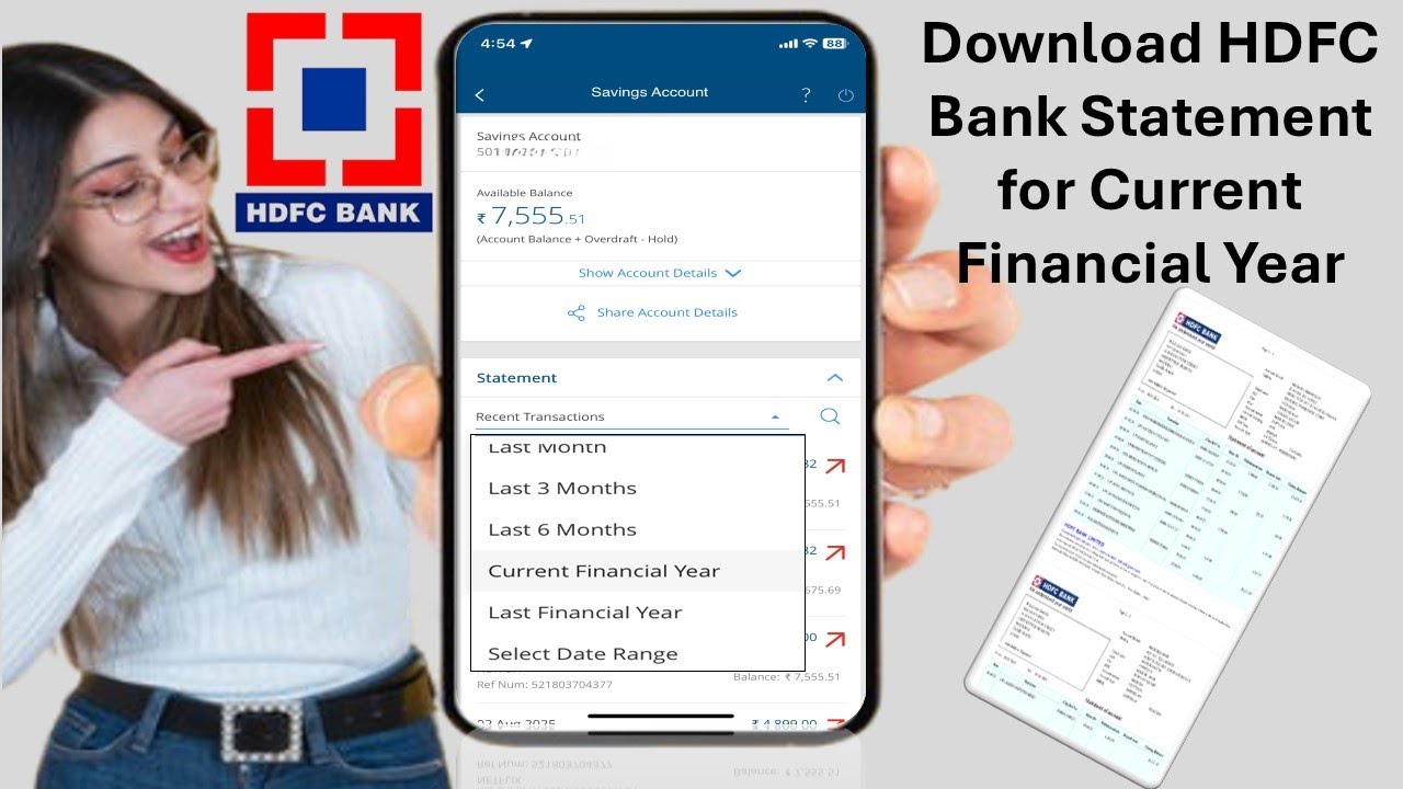 How to Download HDFC Bank Statement for Current Financial Year in Phone ...