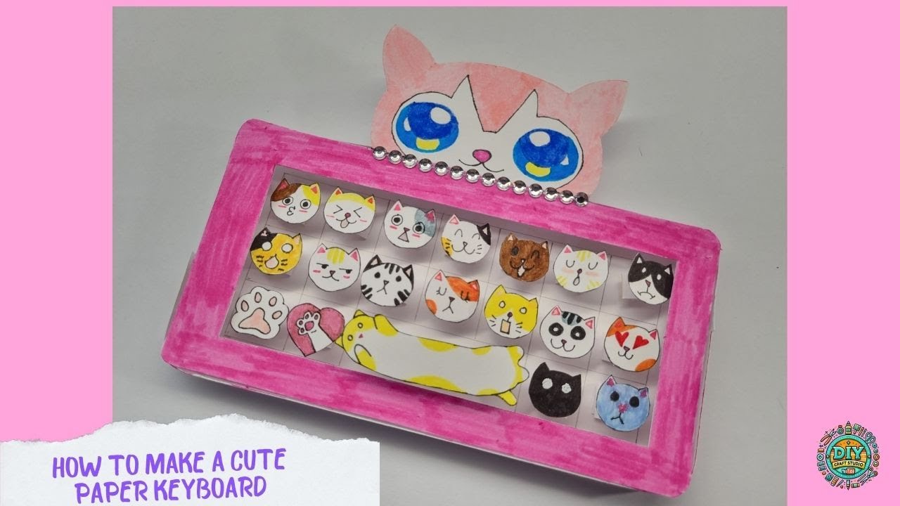 How to make Cute Paper Cat Mini Keyboard / Easy DIY Craft Tutorial #diy ...