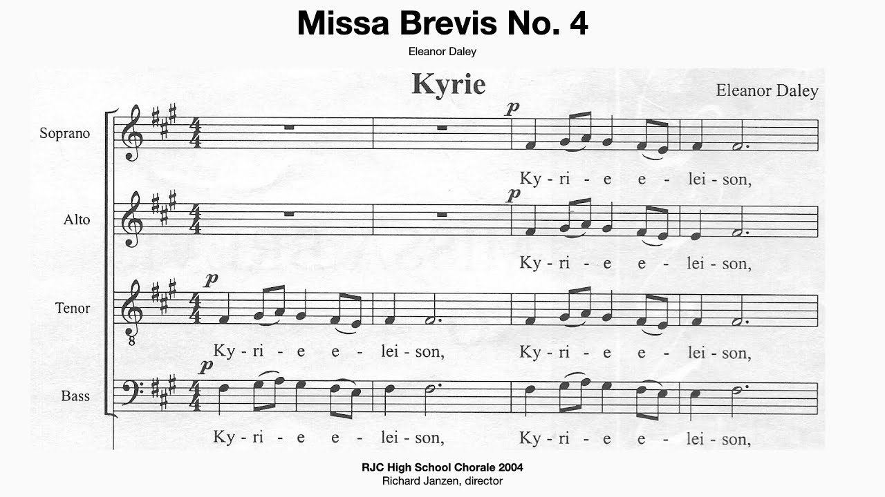 Missa Brevis (Eleanor Daley) RJC High School Chorale 2004 - YouTube