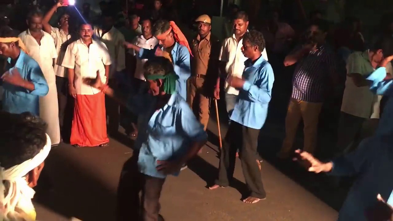 folk or thappattam tamil traditional dance at Karur - YouTube