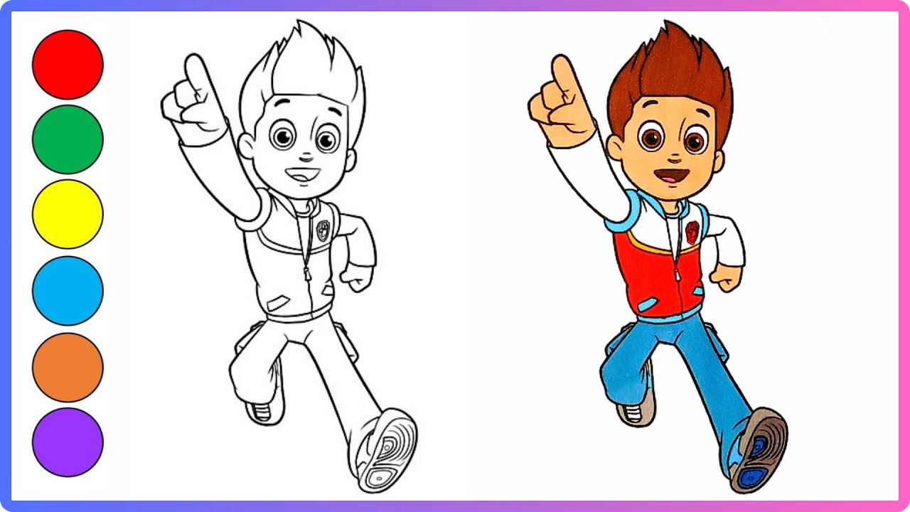 Colouring RYDER from Paw Patrol | #coloring #pawpatrol #cartoon - YouTube
