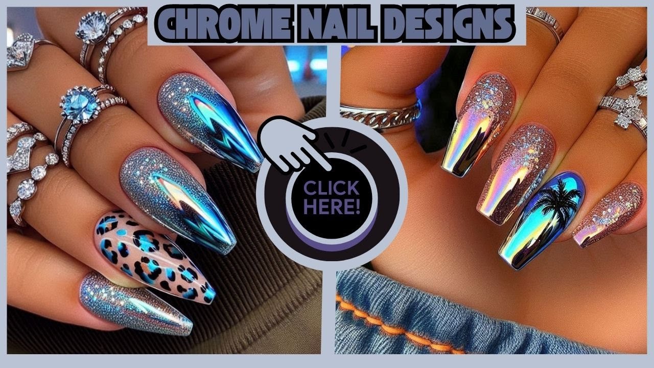 Chrome nail designs Dazzling Chrome Nails with Leopard Accent! Nail Art ...