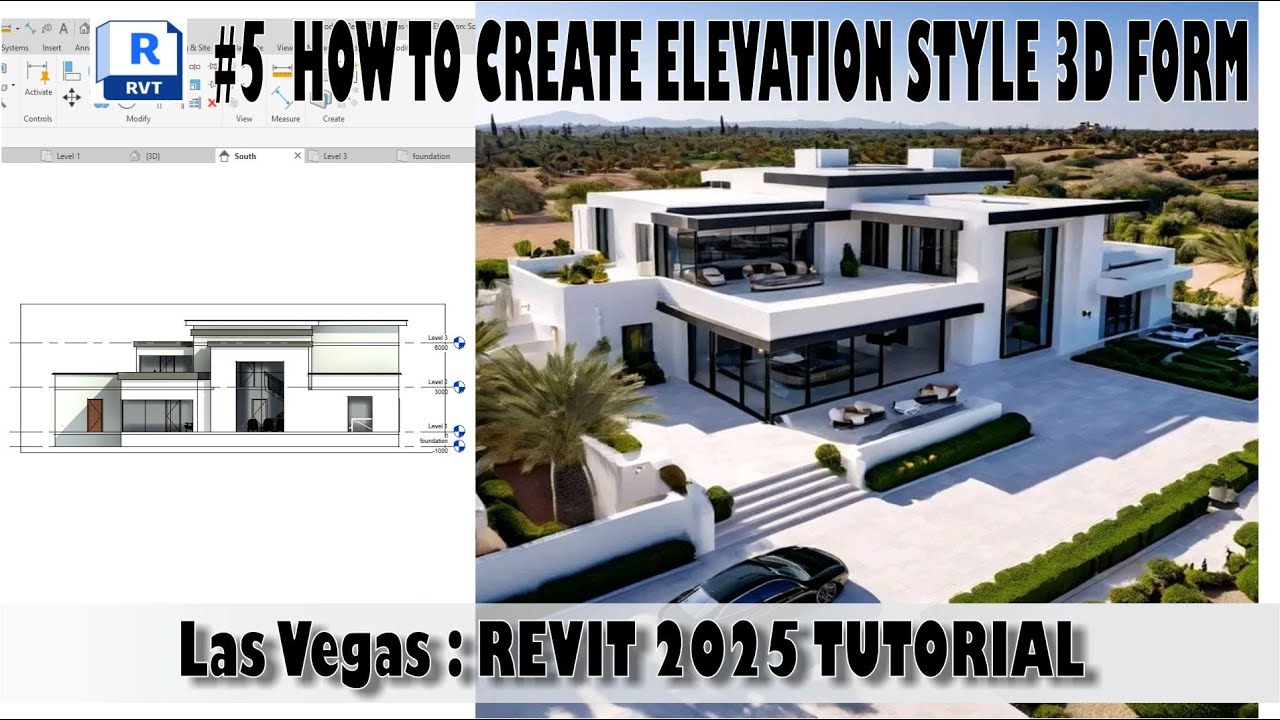 #5 HOW TO CREATE ELEVATION STYLE 3D FORM: Las Vegas : REVIT 2025 ...
