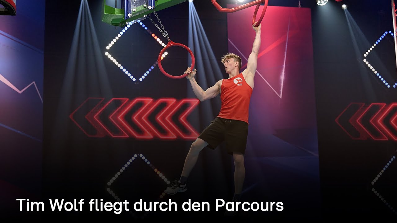 Tim Wolf fliegt durch den Parcours ins Halbfinale | Ninja Warrior ...