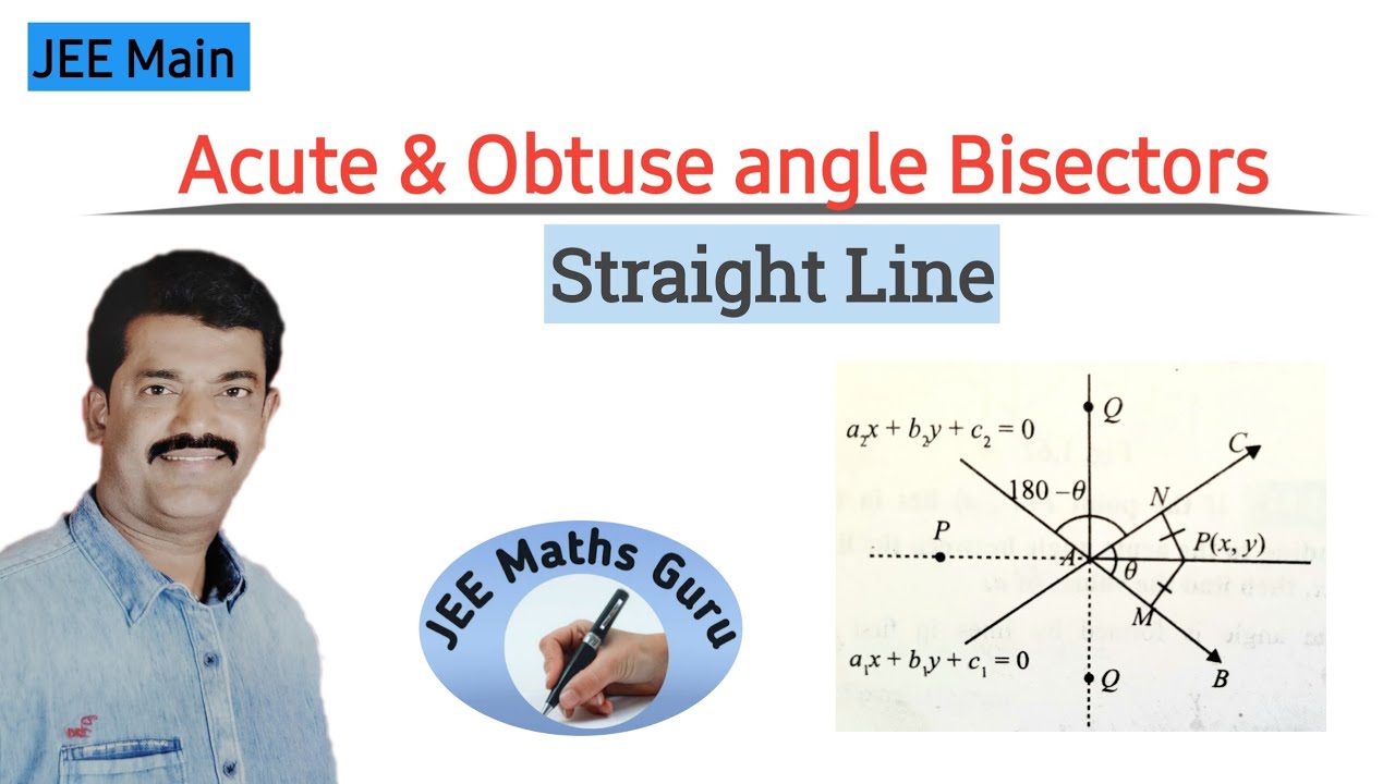 Acute & Obtuse angle bisector | Straight Line | JEE Main ...