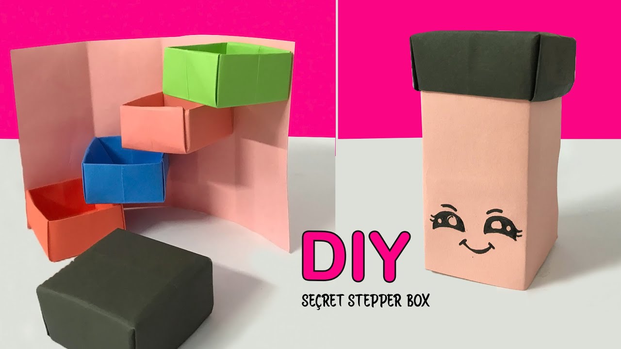 DIY Seçret Stepper Box / Origami Paper Crafts /Gifts Idea - YouTube